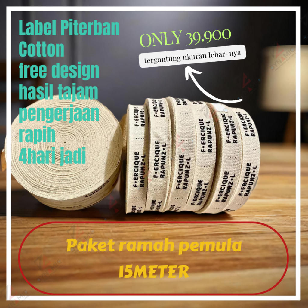 Jual 15 meter label pakaian custom / llabel piterban import / label ...