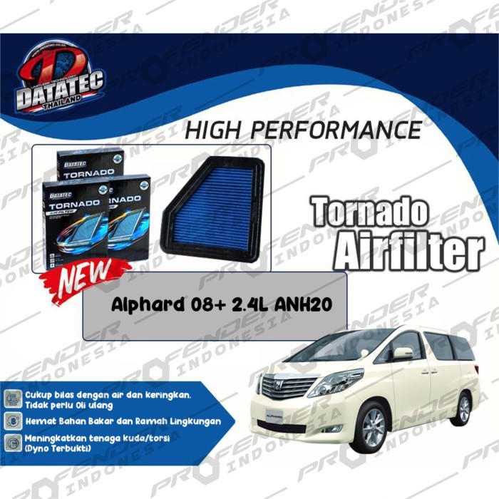 Jual DATATEC - Filter udara Replacement Filter - Toyota Alphard 08+ 2.4L ANH20 - Original Asli ...