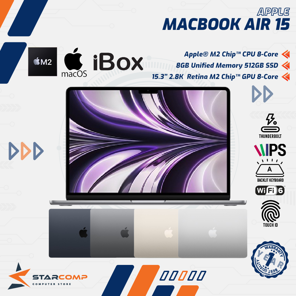 Jual Apple MacBook Air M2 Chip 2023 15" Inch 512GB 256GB RAM 8GB IBOX | Shopee Indonesia