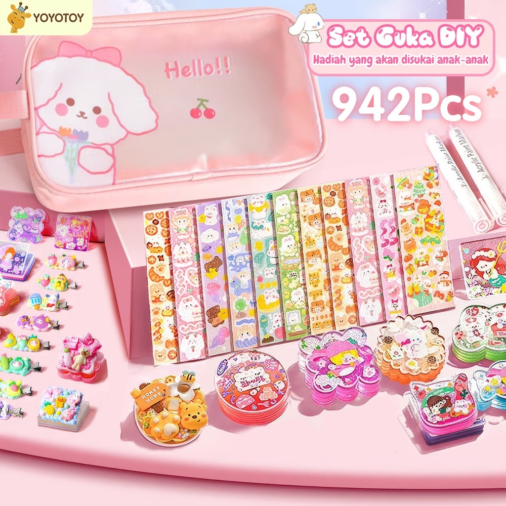 Jual (Hadiah Gratis)683Pcs DIY Gantungan Kunci Set Akrilik Guka Set DIY ...