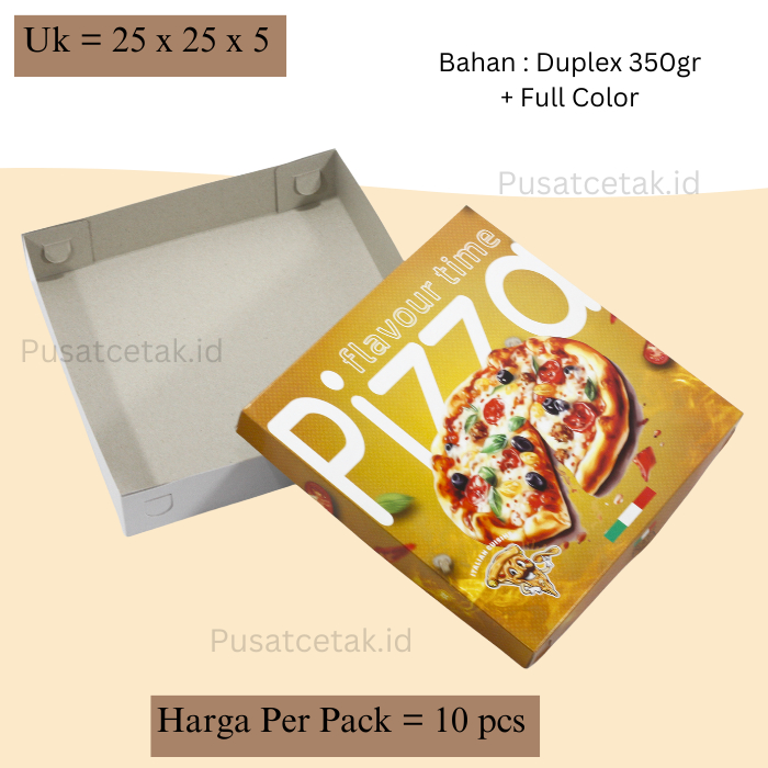 Jual [10PCS] Kotak Pizza 25 x 25 x 5 cm tebal duplek 350 gram Full ...
