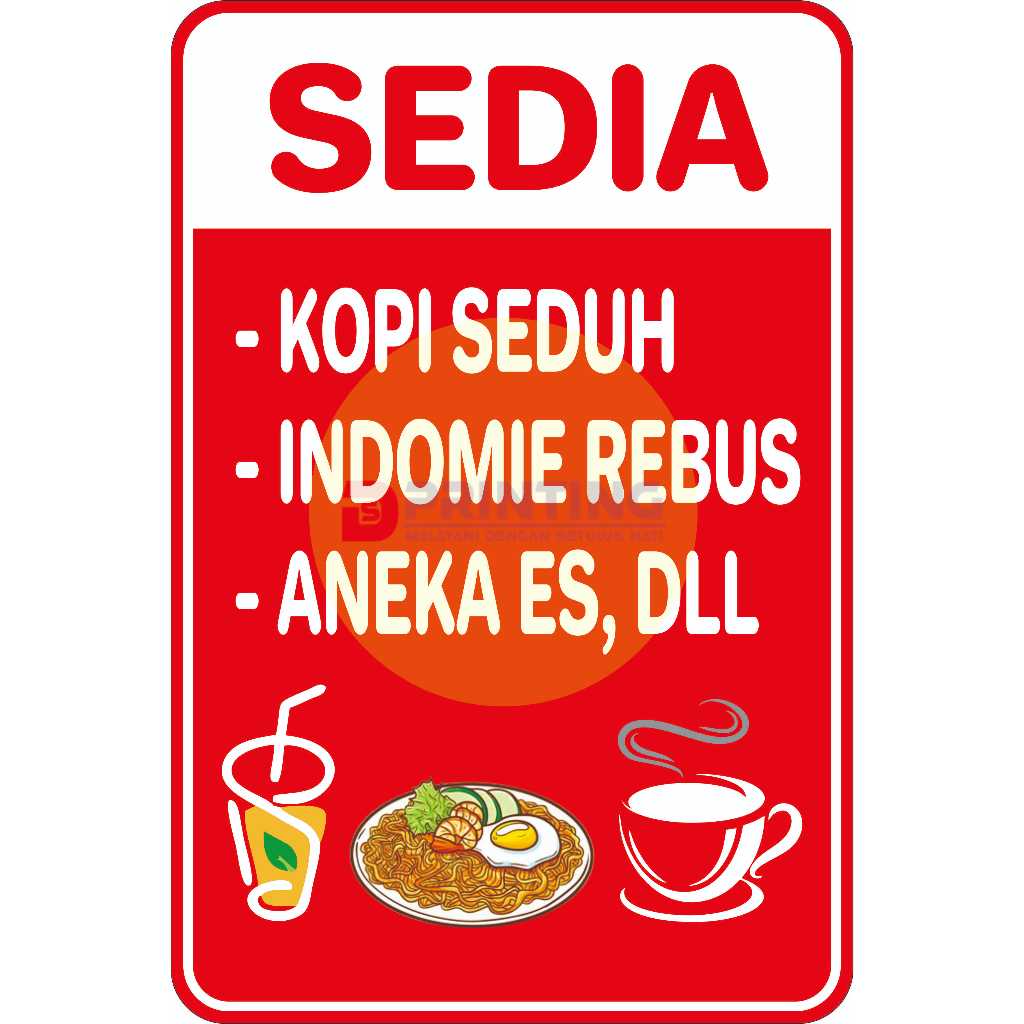 Jual STIKER SEDIA KOPI SEDUH, INDOMIE, ANEKA ES DLL MODEL POTRAIT ...