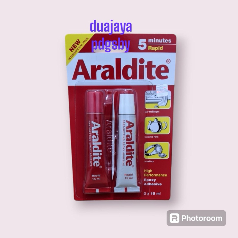 Jual Lem araldite merah 5 menit rapid araldit besi epoxy clear | Shopee ...