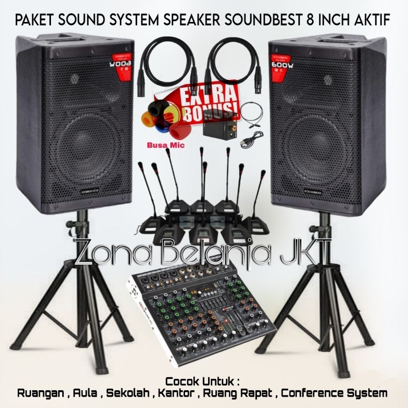 Jual PAKET SOUND SYSTEM RUANG RAPAT MEETING SPEAKER SOUNDBEST 8 INCH ...