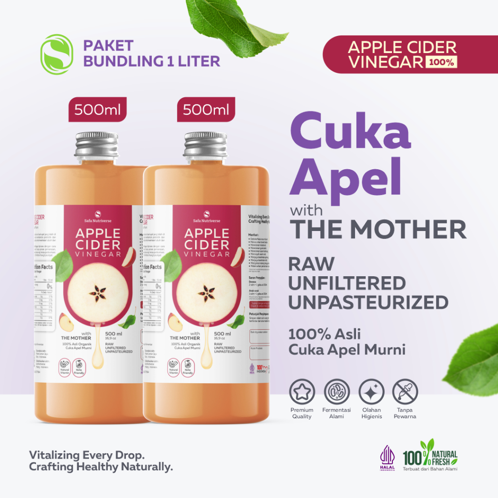 Jual Cuka Apel Original - Diet Detoks - Apple Cider Vinegar - Toner ...