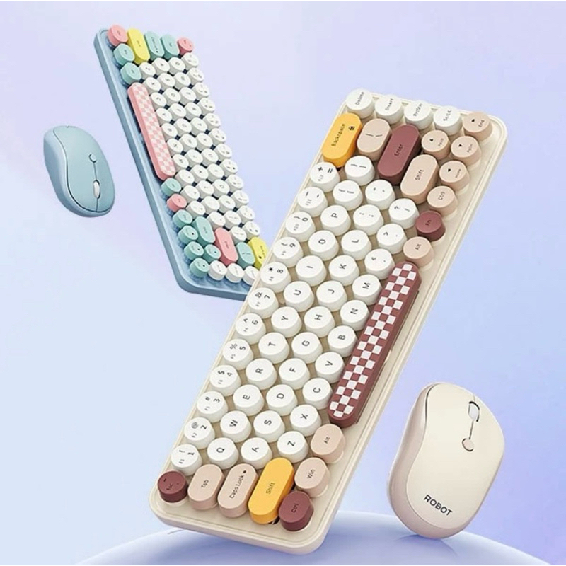 Jual Keyboard Lucu Universal ROBOT KM3600 Pastel Colorful Keyboard Dan ...