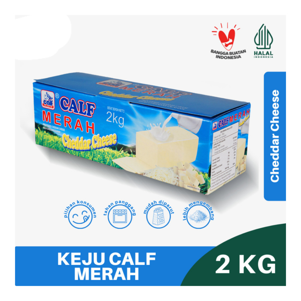 Jual Calf Merah Cheddar Cheese 2kg | Shopee Indonesia