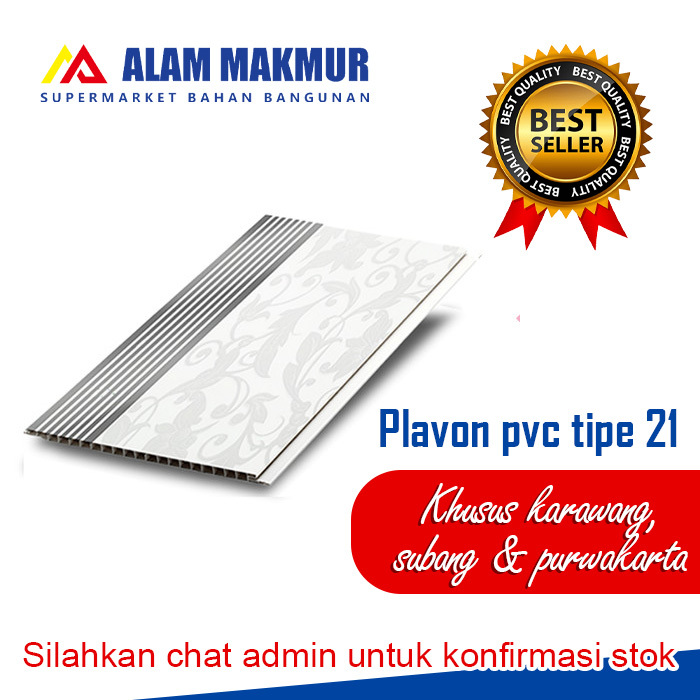 Jual plafon pvc tipe 21 panjang 4 meter dan 6 meter | Shopee Indonesia
