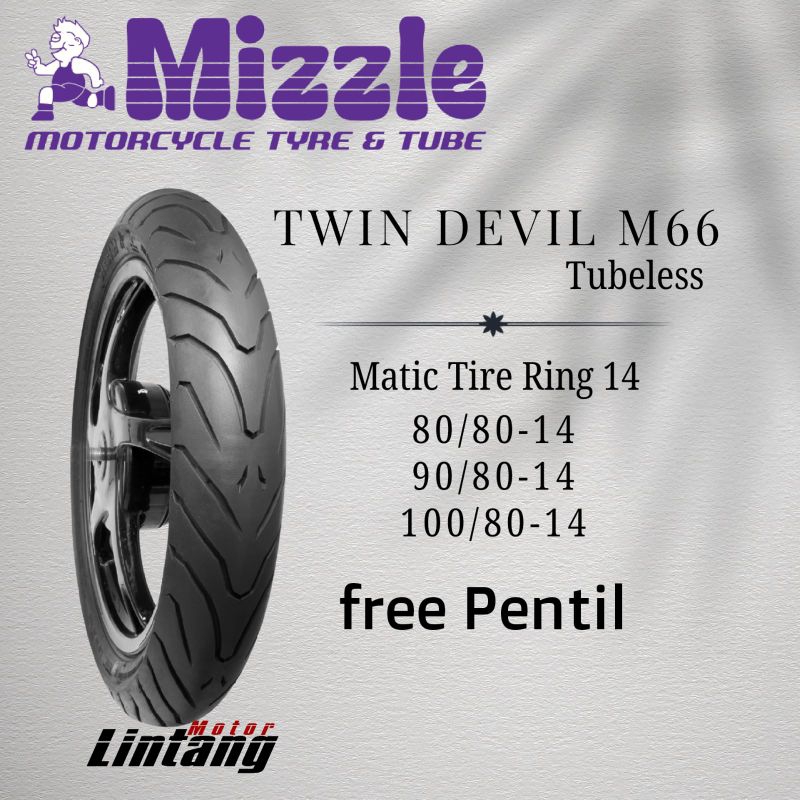 Jual Ban Metik Mizzle Tubeless 80/80-14 90/80-14 100/80-14 M66 Mizzle ...