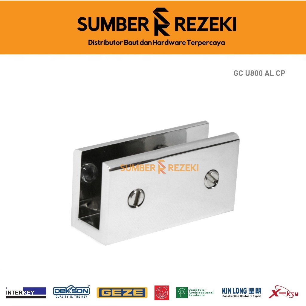 Jual Glass Clip U 800 Dekson GC U800 AL CP Klip Kaca ke Lantai | Shopee Indonesia