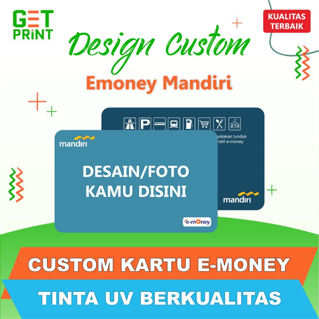 Jual CUSTOM PRINT UV KARTU E MONEY E TOLL MANDIRI 1 SISI ATAU 2 SISI | Shopee Indonesia
