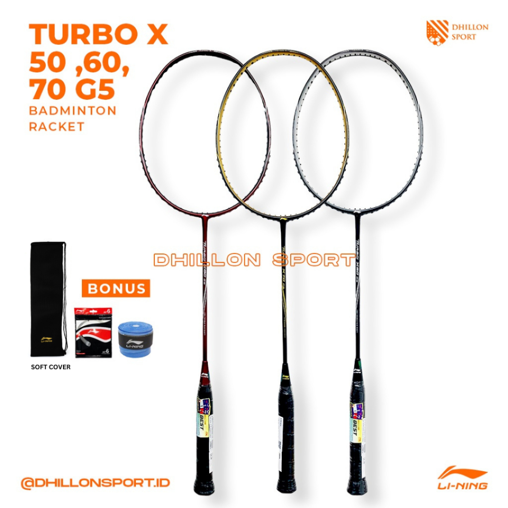 Jual Raket Lining TURBO X 50 60 70 G5 Badminton Original | Shopee Indonesia