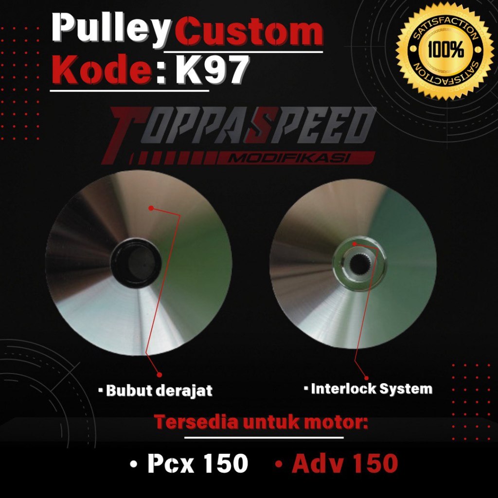 Jual PULLEY 1 SET CUSTOM PART ORIGINAL BIG PULI KODE (K97) PNPVARIO 125 ...