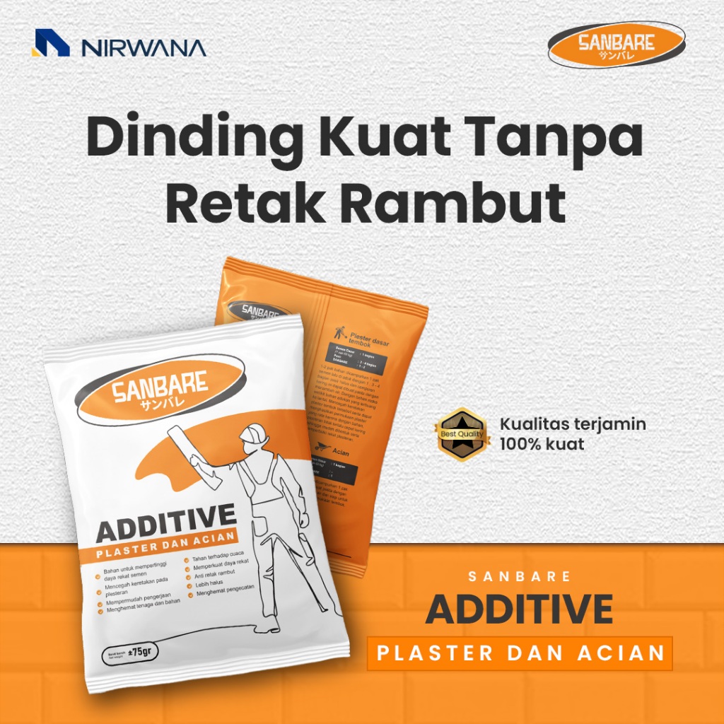 Jual Aditif Plester dan Acian Tembok ANTI RETAK RAMBUT | SANBARE ...