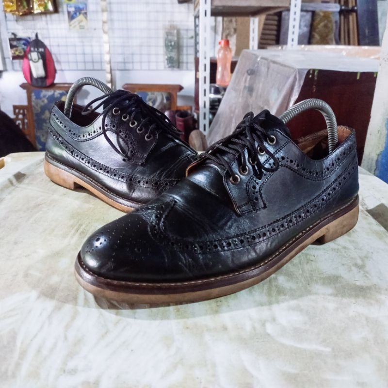 Jual (Preloved) Sepatu Portee Goods Derby Wingtip Black - Sepatu Kulit ...