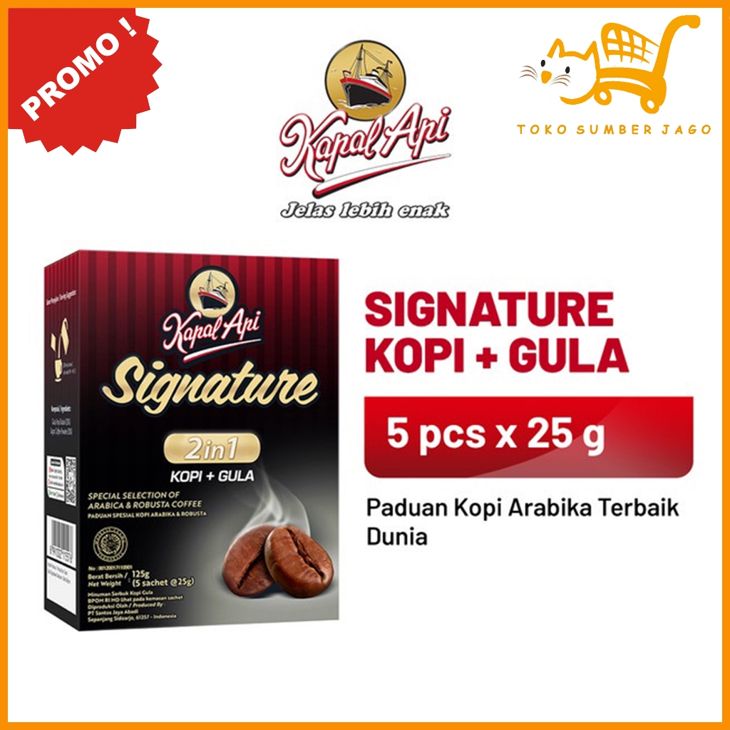 Jual Kapal Api Signature 2In1 Kopi + Gula 5X25gr | Shopee Indonesia