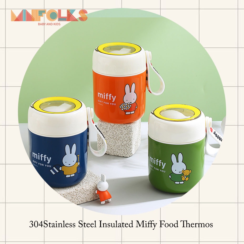 Jual Minifolks KI312 - 304 Stainless Steel Insulated Miffy Food Thermos / Stainless Steel Food ...