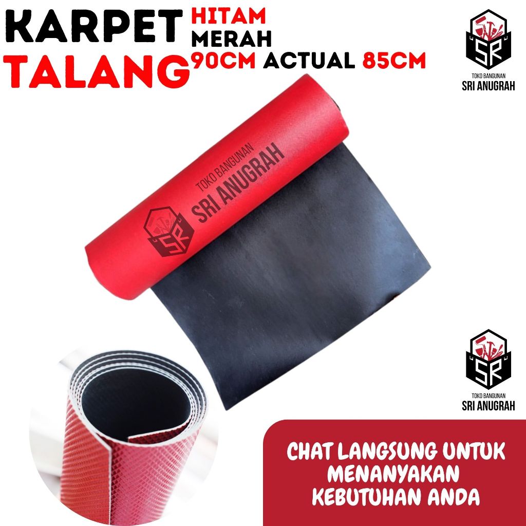 Jual Karpet Talang Air Merah Hitam Harga Per 1 Meter Ukuran Lebar 90CM ...