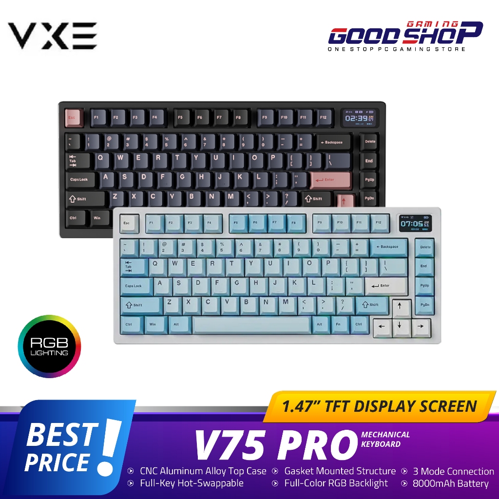 Jual VXE ATK V75Pro / V75 Pro Semi CNC Aluminium Wireless Mechanical Keyboard | Shopee Indonesia