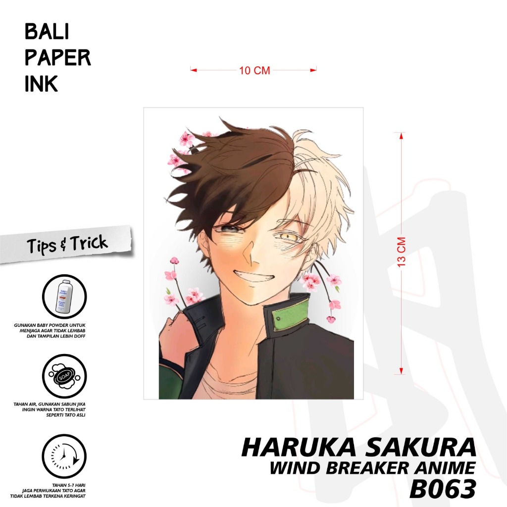 Jual Bali Paper Ink B063 Haruka Sakura Tatto Temporary Basic Tato ...