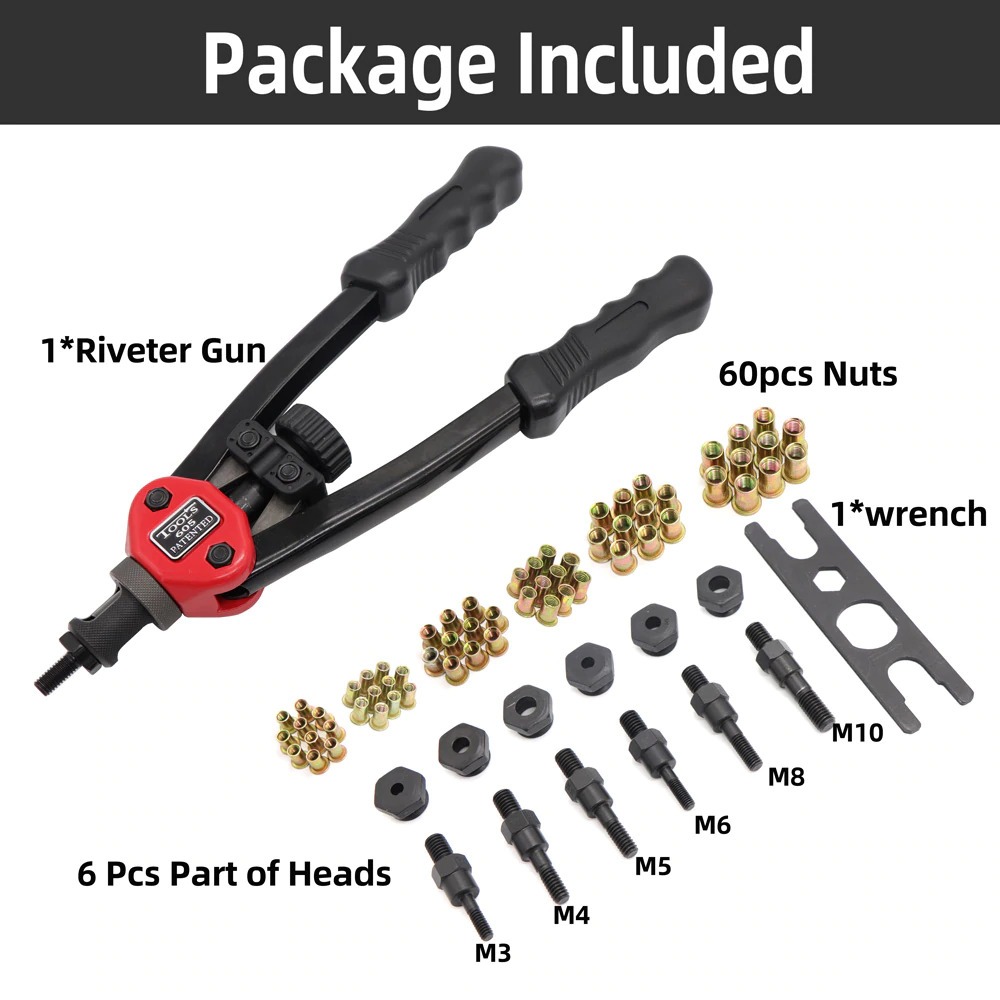 Jual Two Handed Tang Rivet M3-M10 Set Handle Riveter Nuts Paku Ripet ...