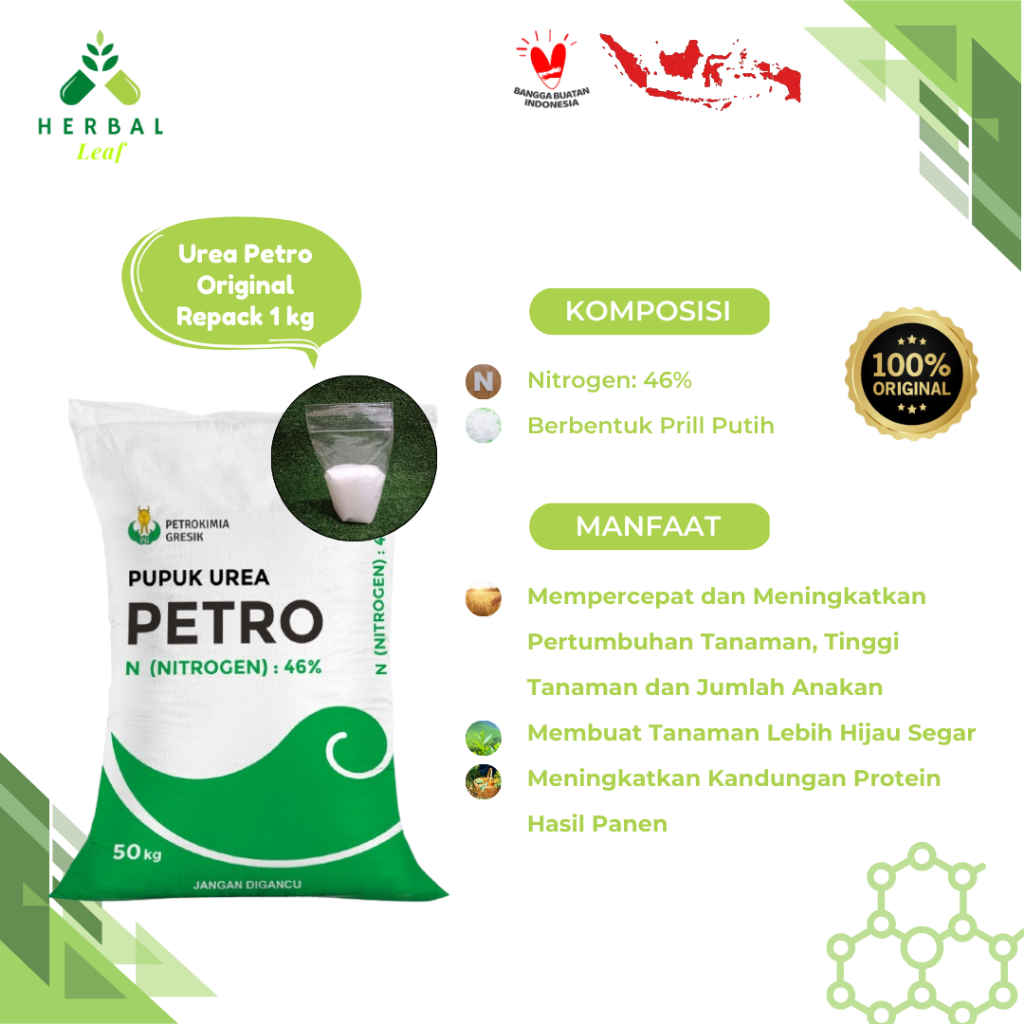 Jual Pupuk Urea Petro Original Kemasan Repack 1 Kilo/ 1Kg | Shopee Indonesia