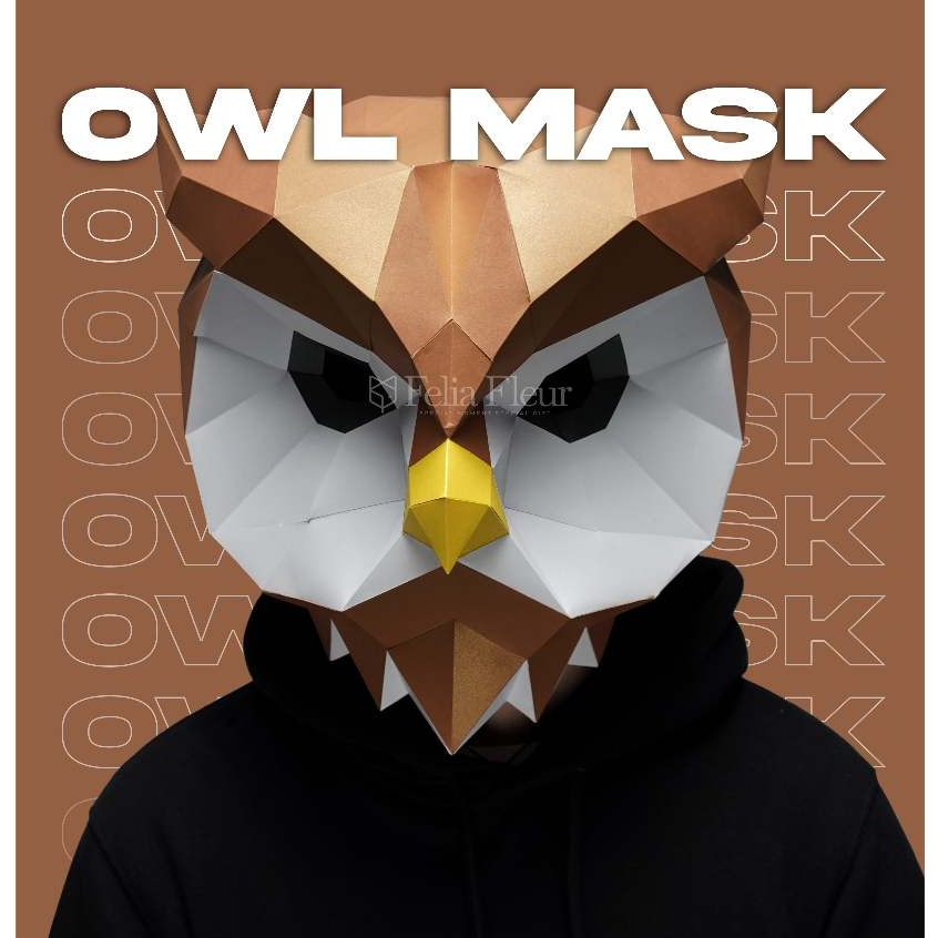 Jual Japanese Zen DIY Topeng Papercraft Owl Burung Hantu 2 Mask Premium ...