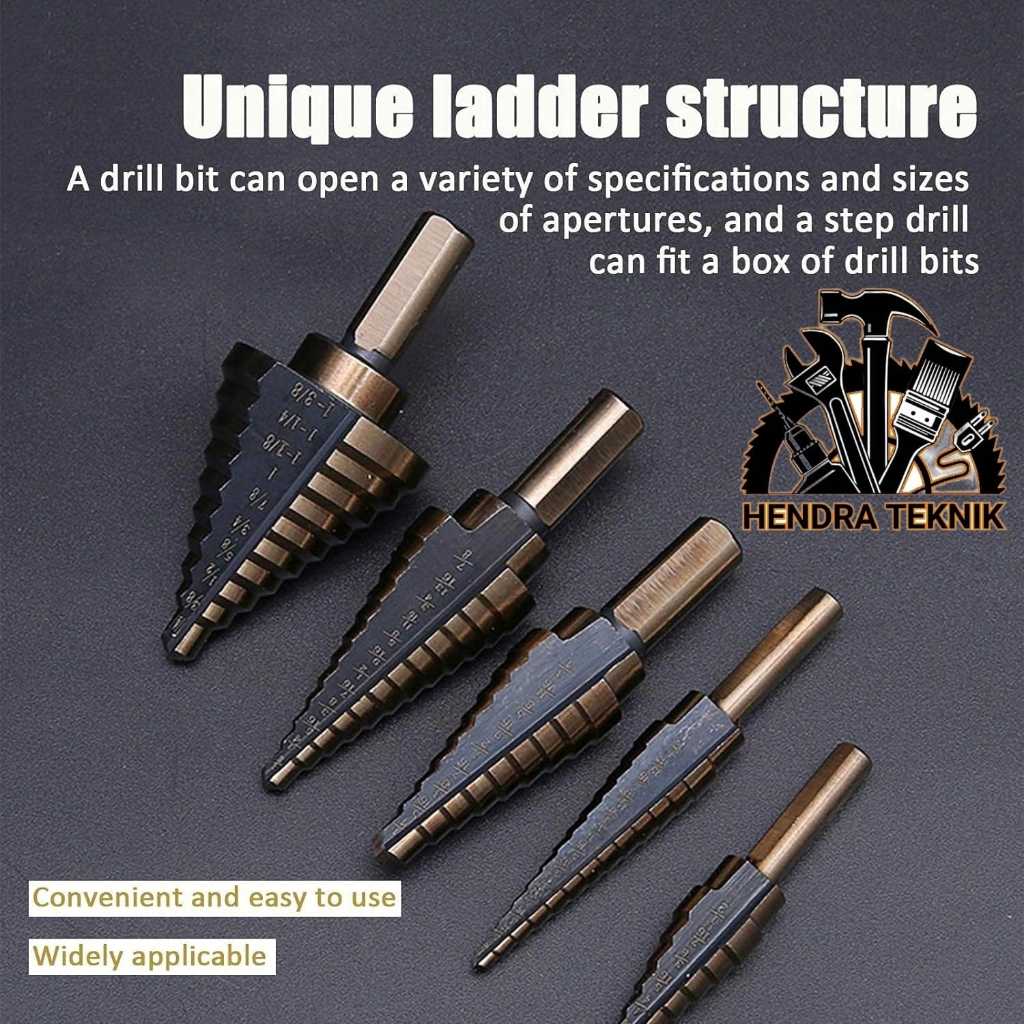 Jual ORIGINAL STEP DRILL SET 5 PCS BOR TINGKAT SET BOR PAGODA SET BOR ...