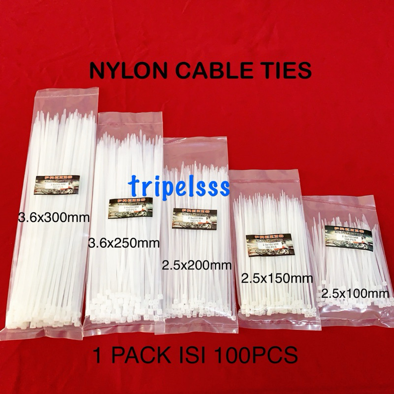 Jual KABEL TALI TIES NILON CABLE TIES 100MM 150MM 200MM 250MM 300MM ...