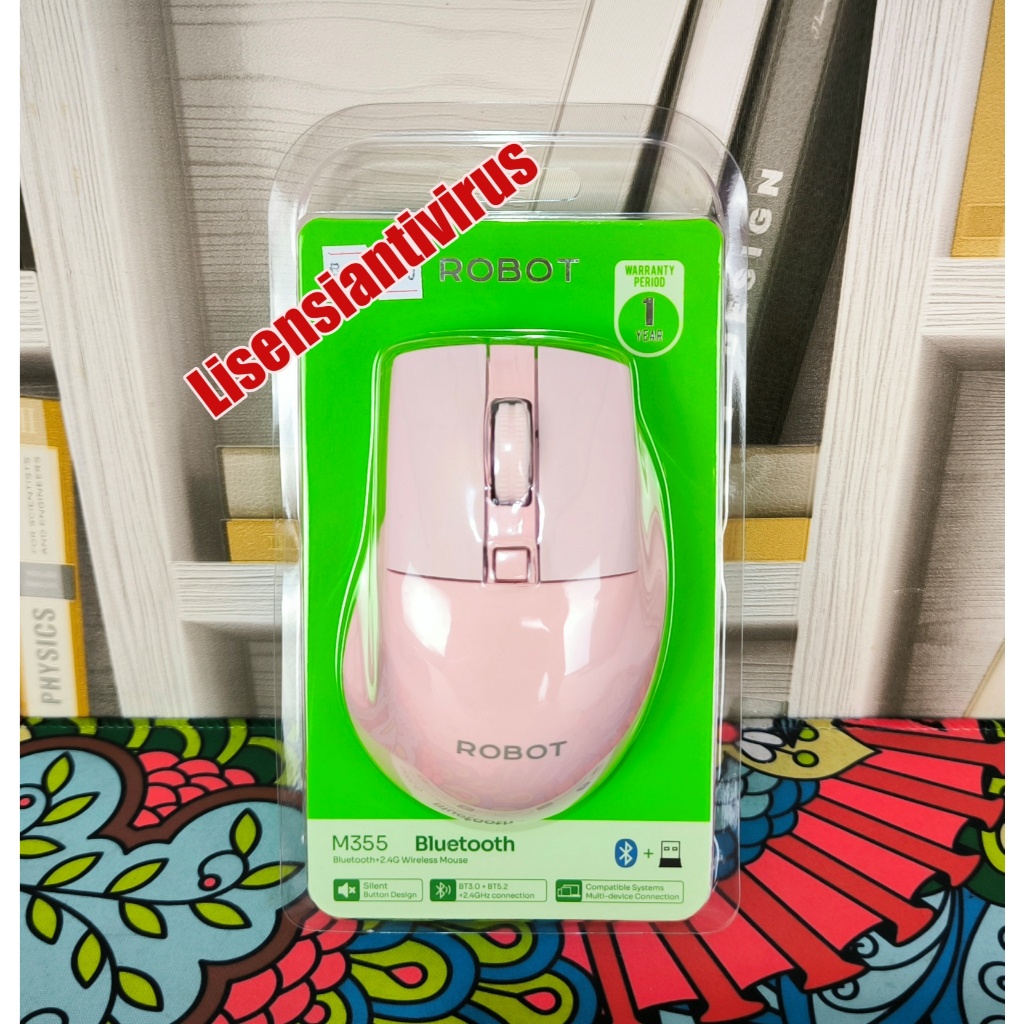 Jual Mouse Wireless ROBOT M355 Silent Click Receiver USB and Bluetooth ...