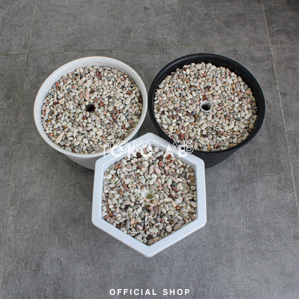 Jual pot ruby batu pancawarna hiasan tanaman plastik super pirus rb6083 ...