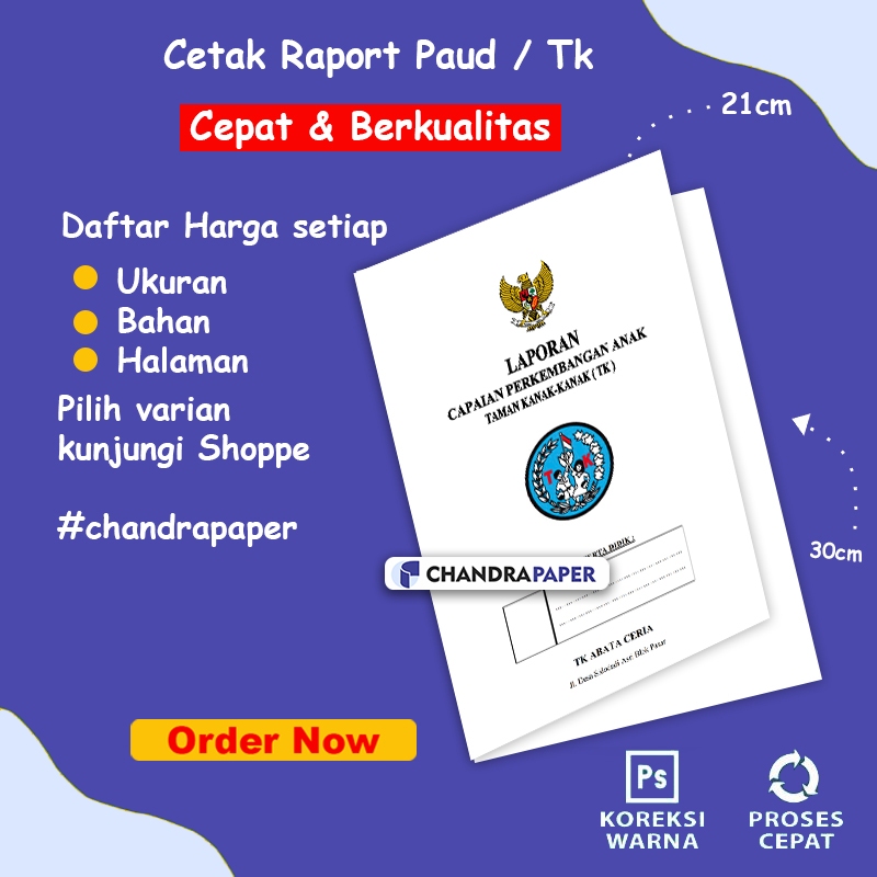 Jual Cetak raport Custom TK Paud | Shopee Indonesia