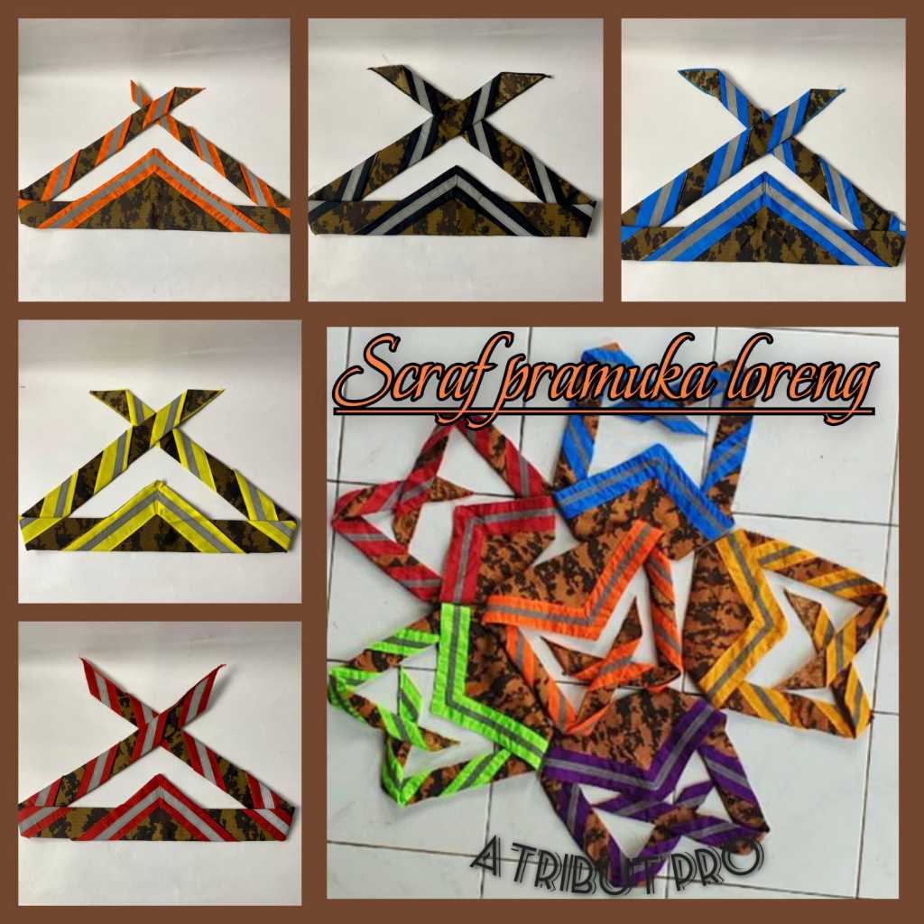 Jual Scraf Pramuka Loreng Perlengkapan Pramuka Menyala | Shopee Indonesia