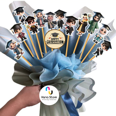 Jual Topper WISUDA HAPPY GRADUATION Hiasan Kue Dan buket Decorasi ...