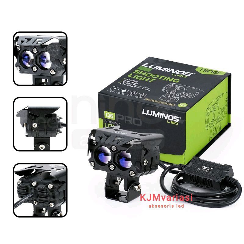 Jual LAMPU LED LASER 2MATA NINE LUMINOSLED Q6 PRO WHITE YELLOW SUPER ...