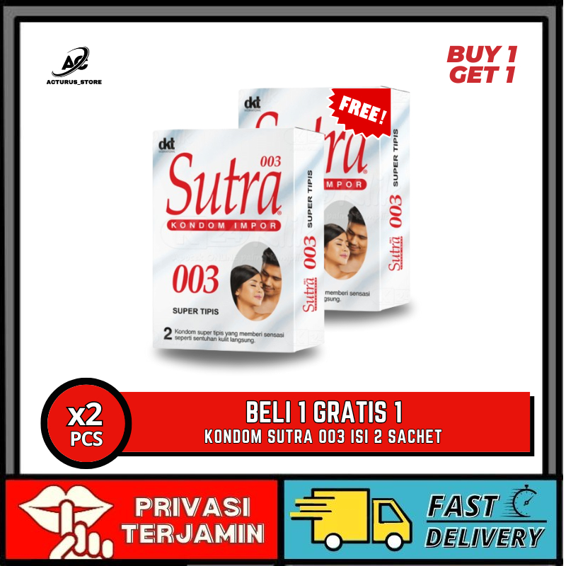 Jual Beli 1 Gratis 1 Kondom Sutra 003 Isi 2 Sachet Condom Super Tipis | Shopee Indonesia