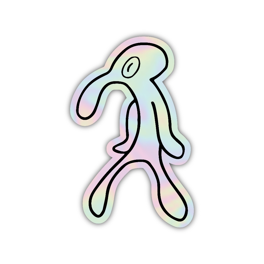 Jual Z240 sticker squidward, stiker hologram satuan | Shopee Indonesia
