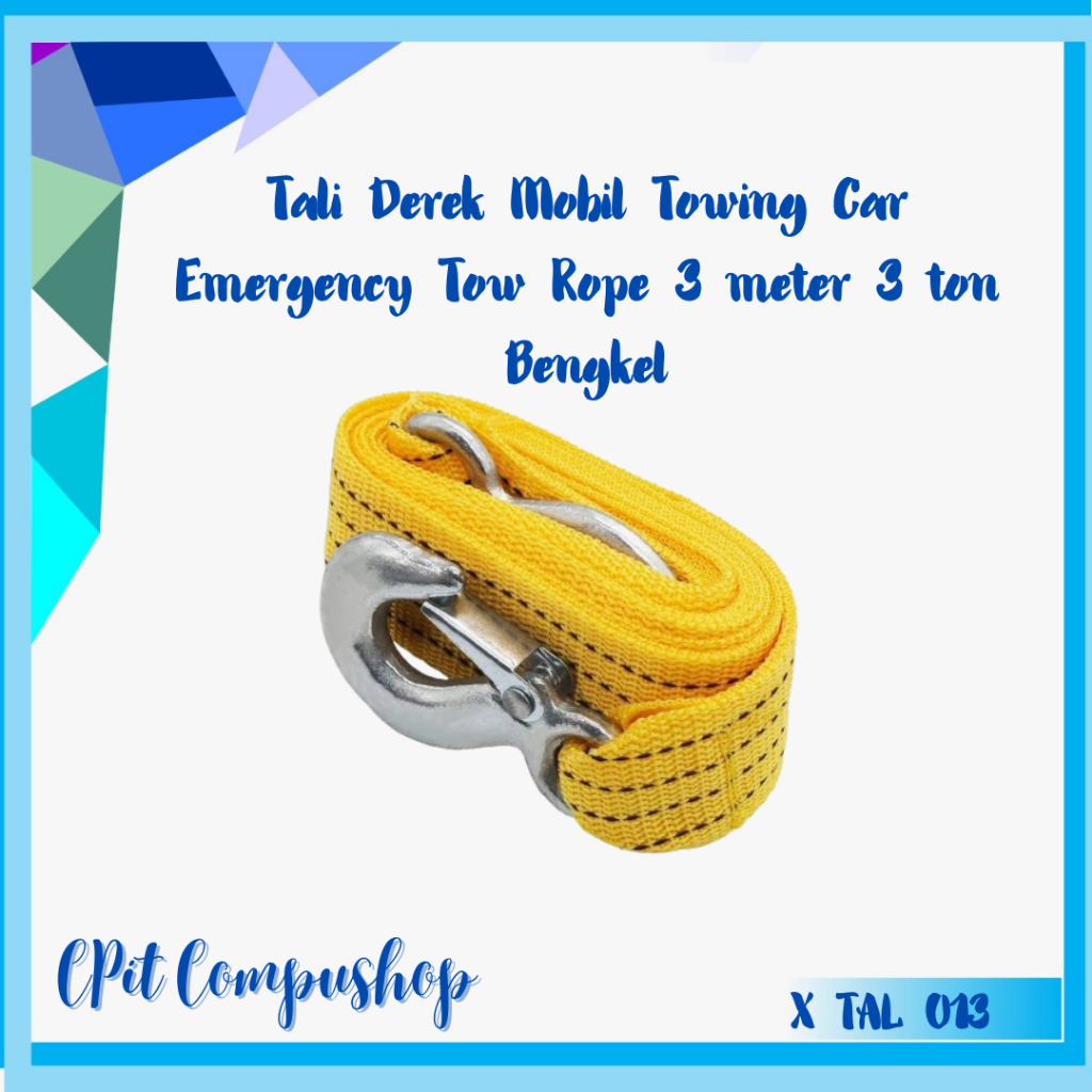 Jual Tali Derek Mobil Towing Car Emergency Tow Rope 3 meter 3 ton ...