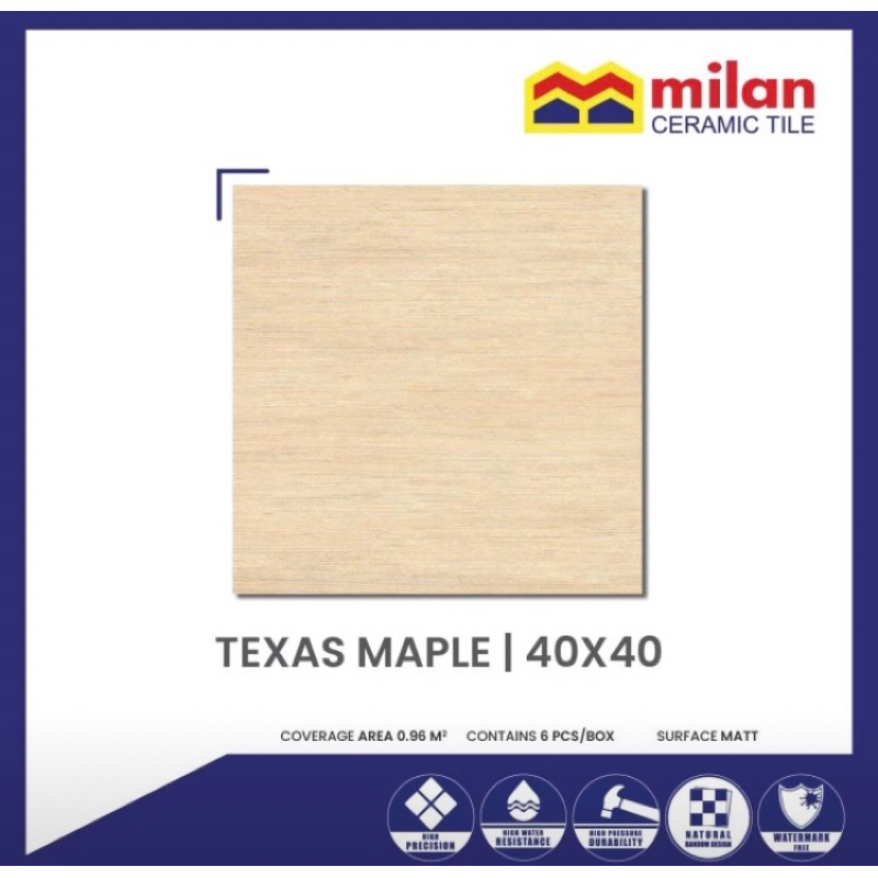 Jual keramik lantai 40x40 kayu wood doff matt natural wood milan texas ...