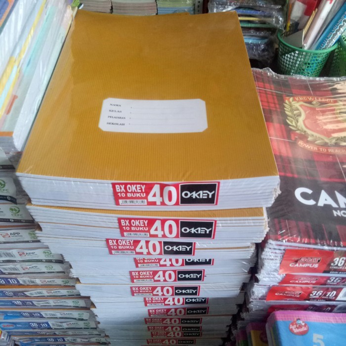 Jual Buku Tulis BOXY CAMPUS KIKY OKEY isi 40 Lembar Motif Kraft ukuran ...
