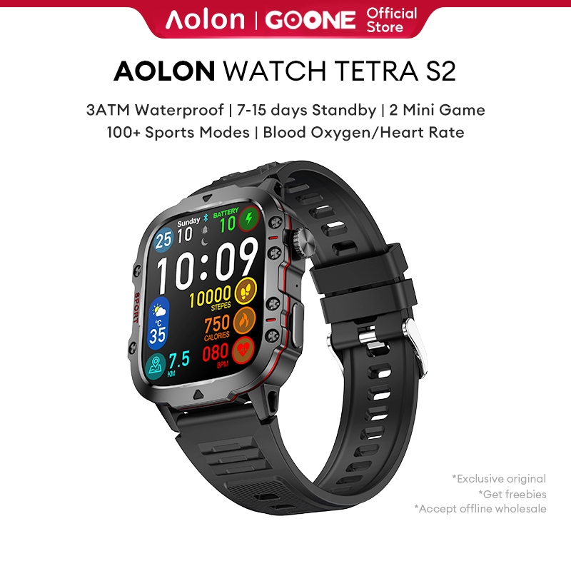 Jual Aolon Tetra S2 Smart Watch 3ATM Waterproof Jam Running Pria 24H ...