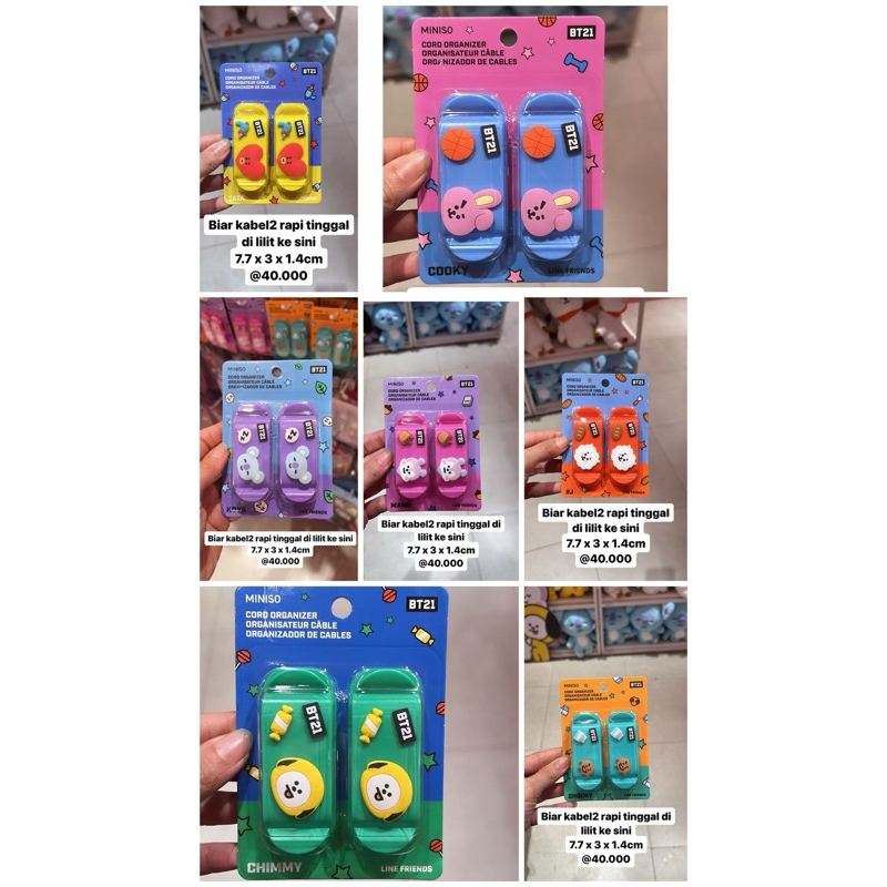 Jual BT21 with Miniso Cord Organizer | BTS x Miniso kabel Organizer ...