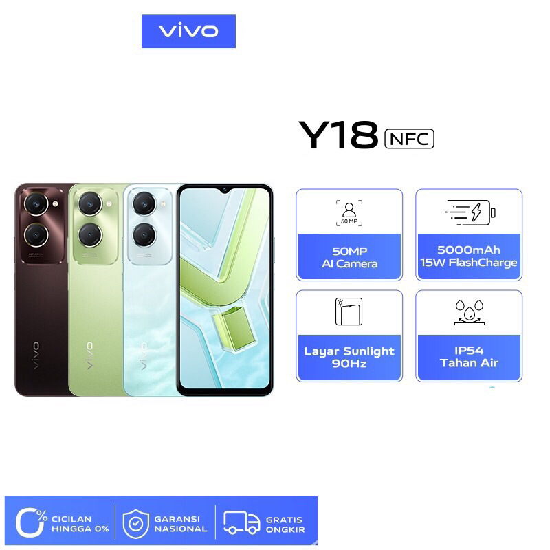 Jual vivo Y18 NFC [4GB/64GB-4GB/128GB -6GB/128GB] Extended RAM 8GB ...