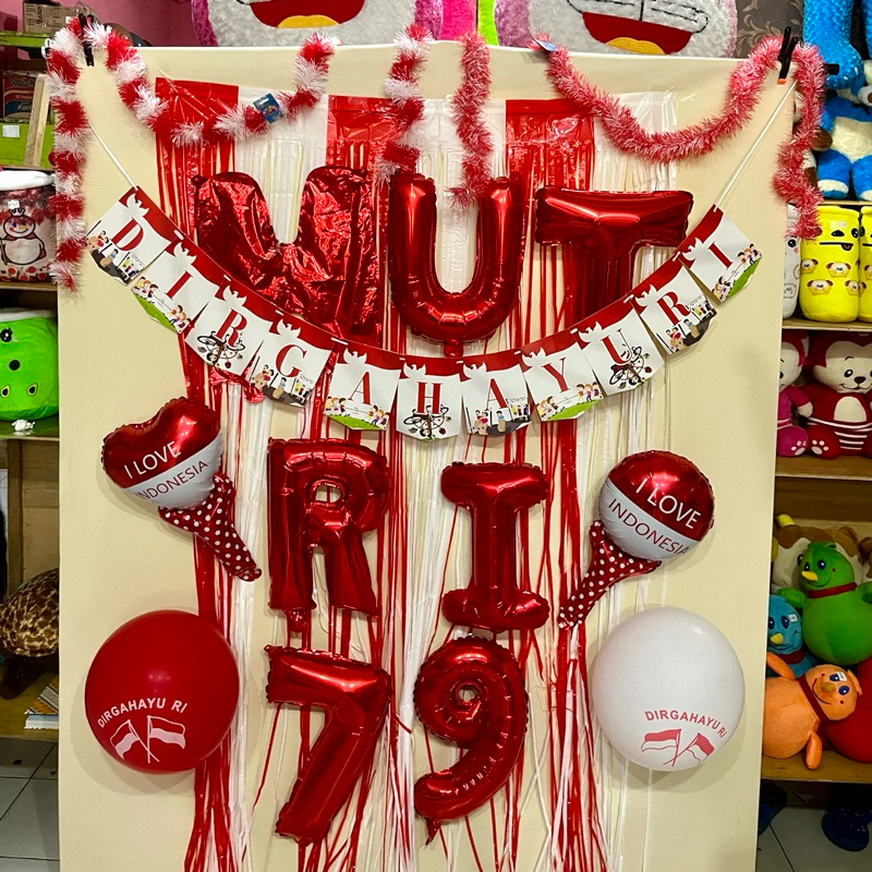 Jual paket Acara HUT RI 17an DIRGAHAYU RI paket dekorasi Balon lengkap ...