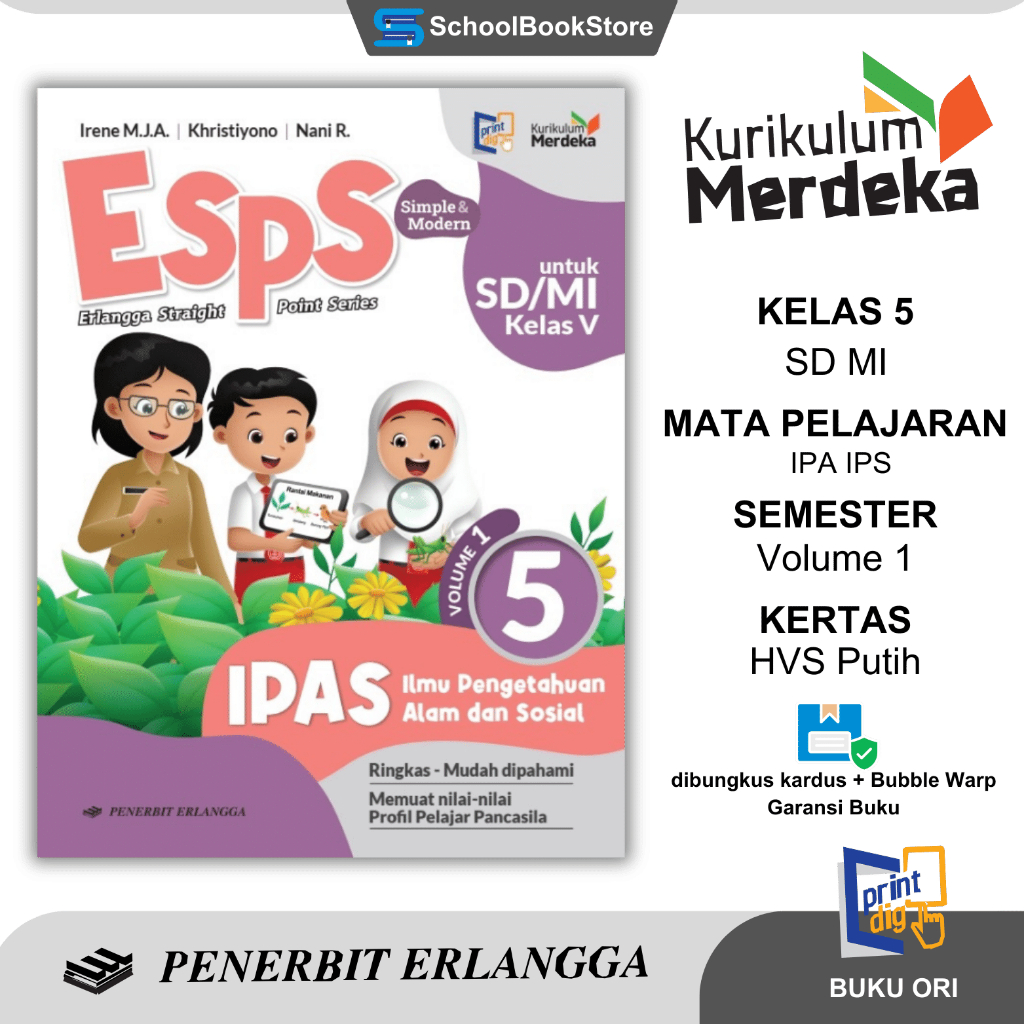 Jual Buku Paket IPAS Kelas 5 SD MI Volume 1 Kurikulum Merdeka ESPS IPA ...