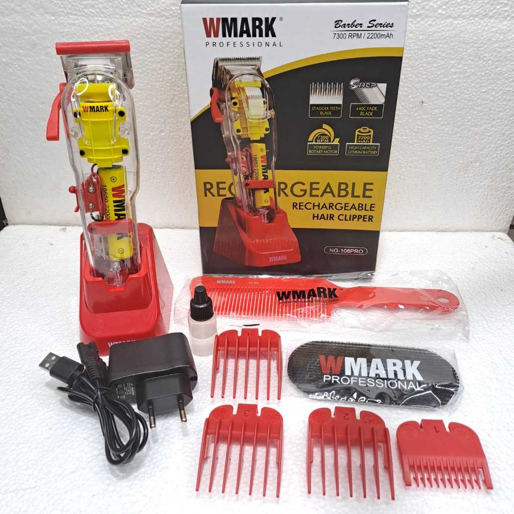 Jual WMARK Hair Clipper NG-108 Pro Cordlles A7300 RPM, Mesin Cukurr ...