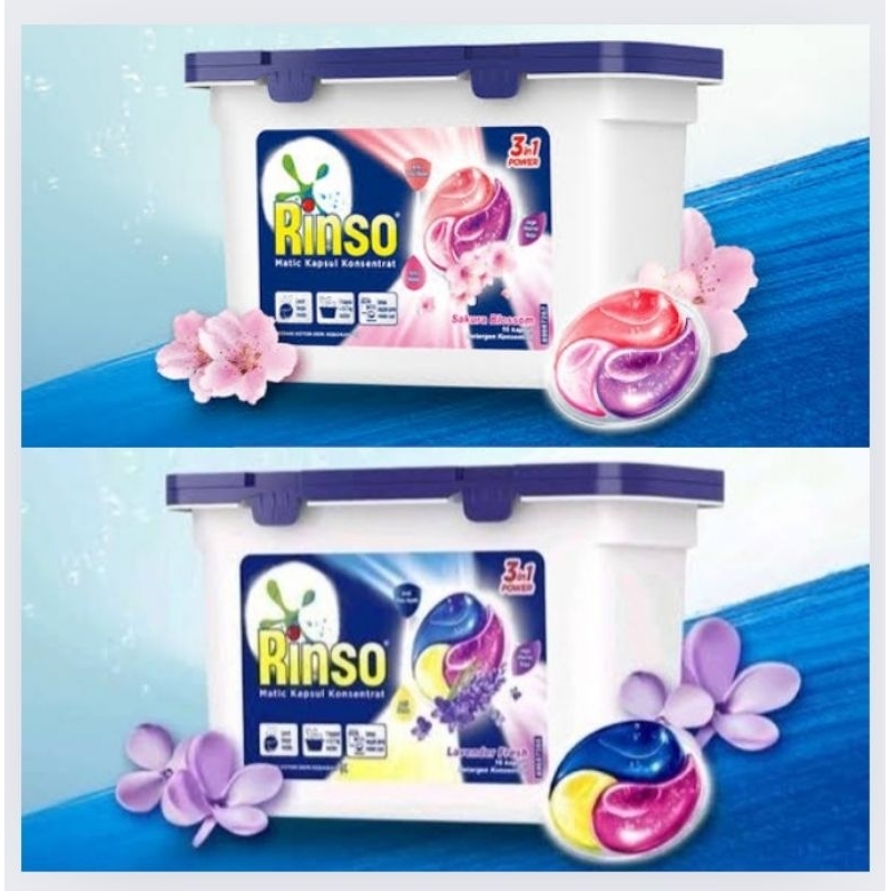 Jual Rinso Matic Kapsul Sakura Blossom 16 Detergen Konsentrat Pink ...