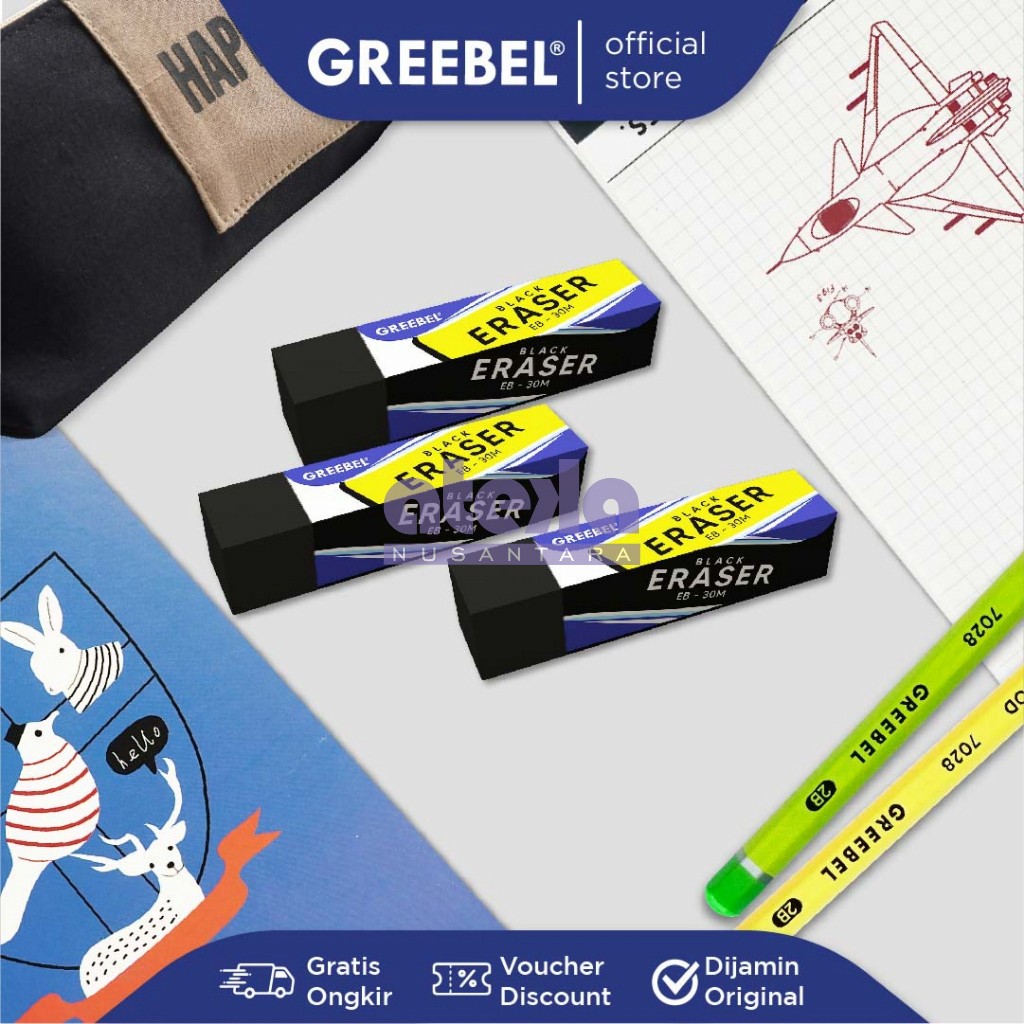 Jual GREEBEL ERASER EB 30 M - Penghapus Karet | Shopee Indonesia