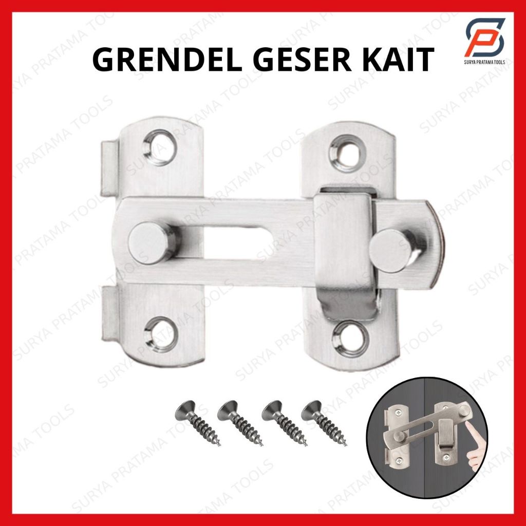 Jual Grendel Pintu Geser Slot Pintu / Gerendel Dorong Geser Tarik Kunci ...
