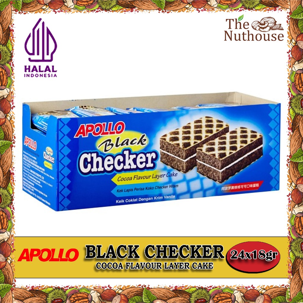 Jual APOLLO Black Checker Cocoa Flavour Layer Cake / Bolu Lapis Rasa ...